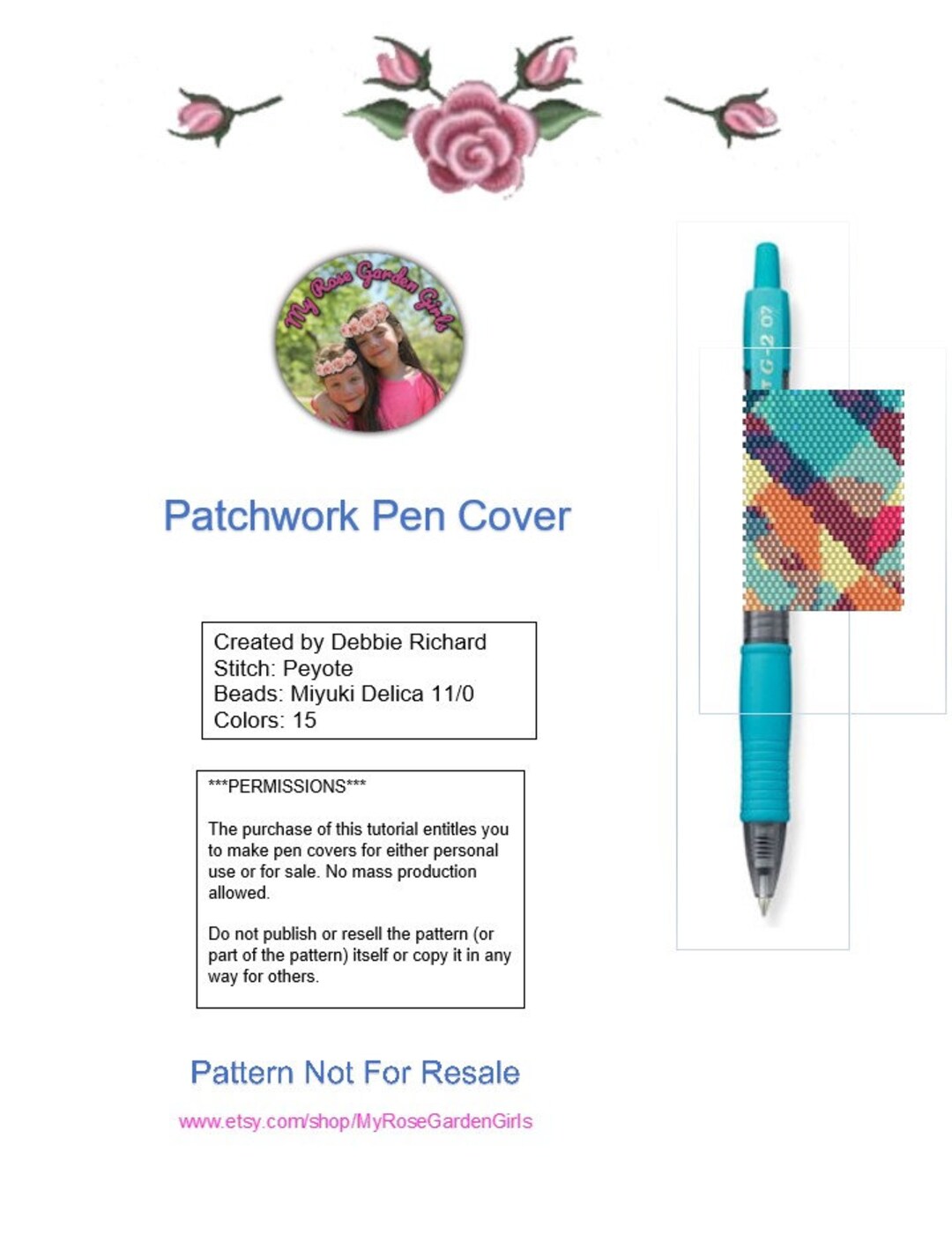 Patchwork Peyote Pen Cover Pattern - Etsy