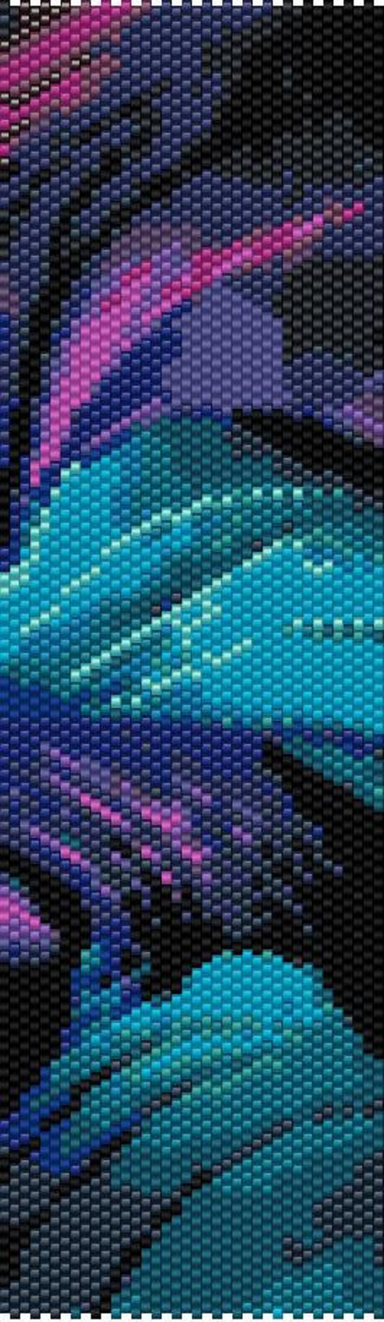 Purple and Aqua Abstract Peyote Bracelet Pattern - Even Count - Etsy