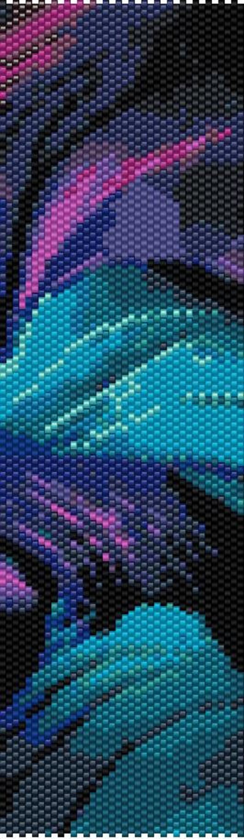 Purple and Aqua Abstract Peyote Bracelet Pattern - Even Count - Etsy