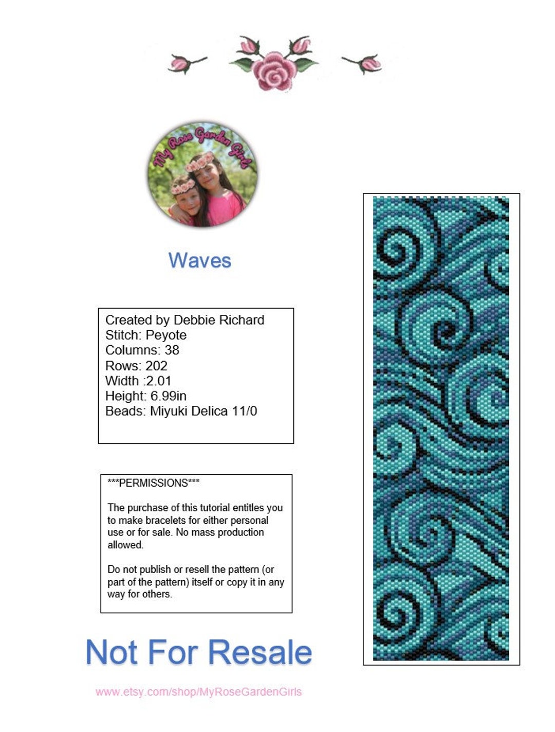 Waves Peyote Bracelet Pattern - Even Count - Etsy