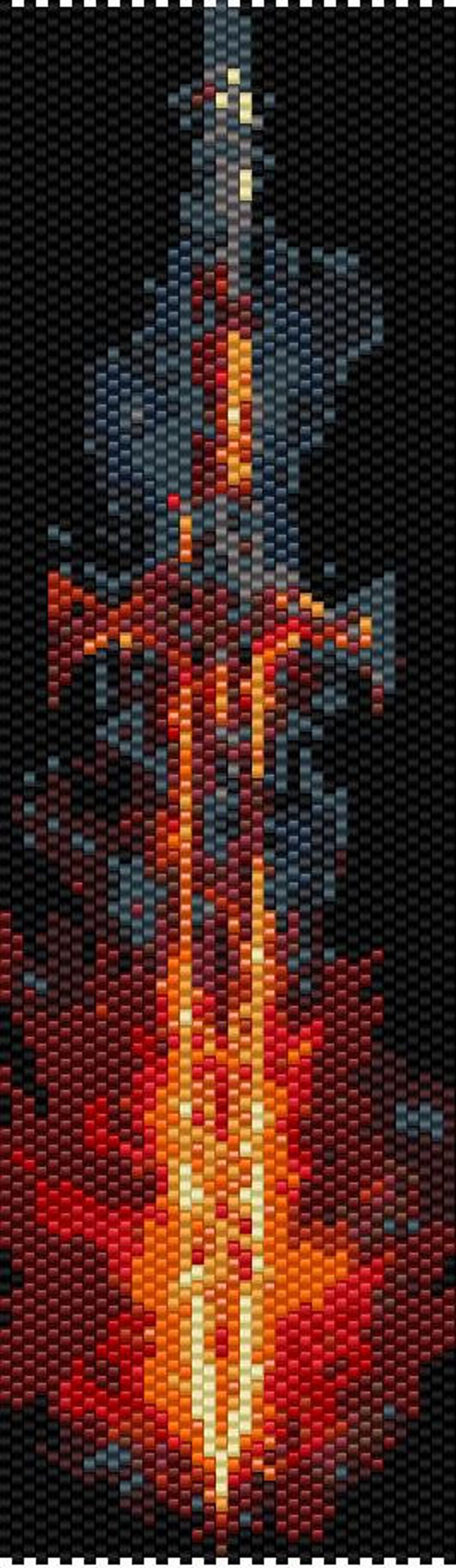 Fire Sword Peyote Bracelet Pattern - Even Count - Etsy