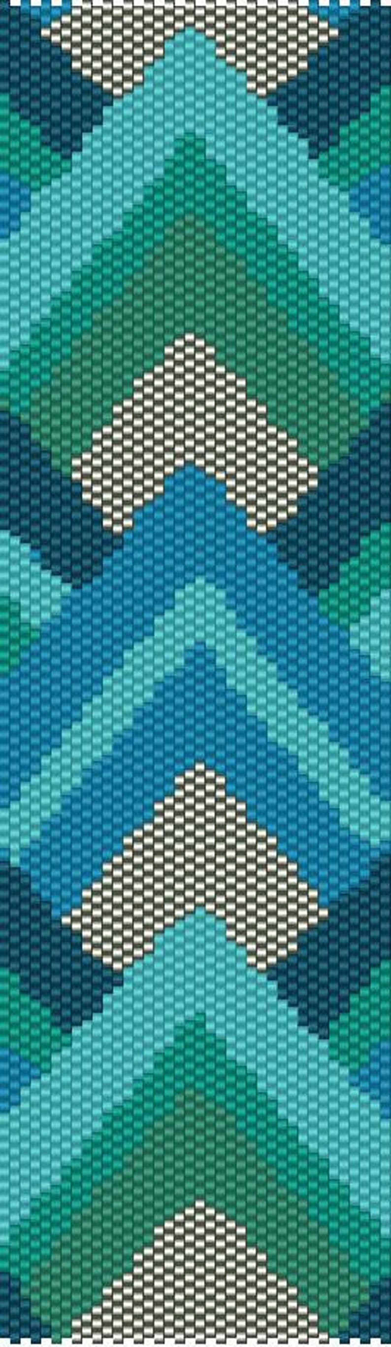 Blue and Green Geo Peyote Bracelet Pattern Even Count - Etsy