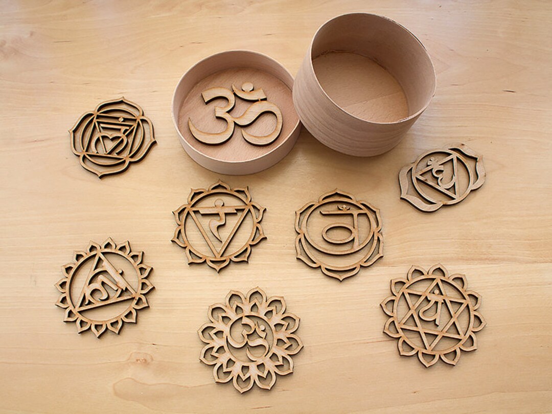 7 Chakra Set. Sacred Geometry Set. Holiday Ornaments. Laser Cut. Wooden ...