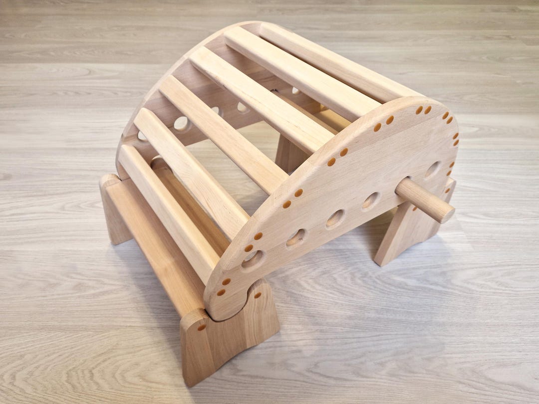 Natural Alder Wood Back Bender on Stands – Portable Yoga & Stretching ...