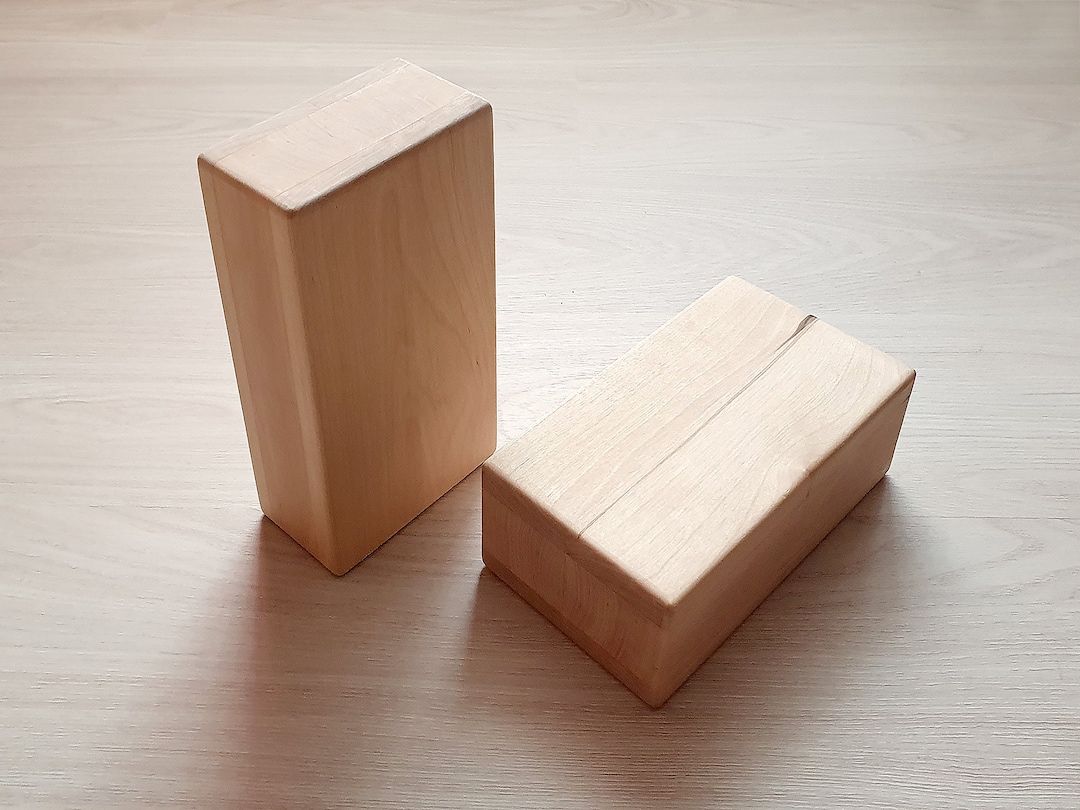 Pair of Wooden Yoga Blocks Standard Size 23x12x7.6 Cm for Support in ...