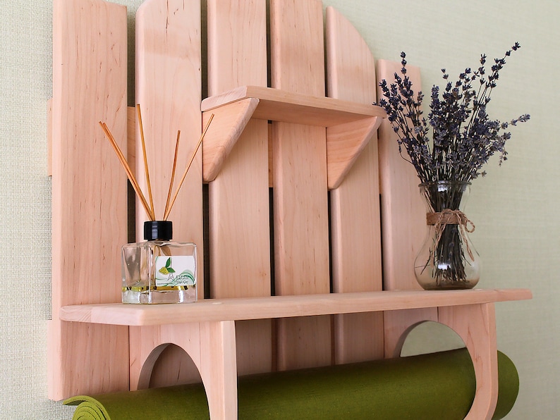 Personal Yoga Mat Holder. Wall Mounted Rack With Shelf. Yoga - Etsy