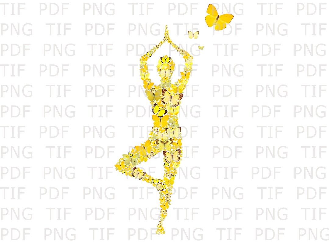 Digital Download of Yoga Drawing. Tree Pose. Yoga Illustration. Yoga ...