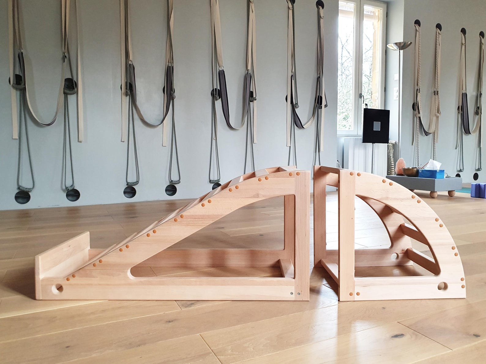 Iyengar Yoga Back Bending Bench. Wooden Yoga Bench. Viparita Dandasana ...