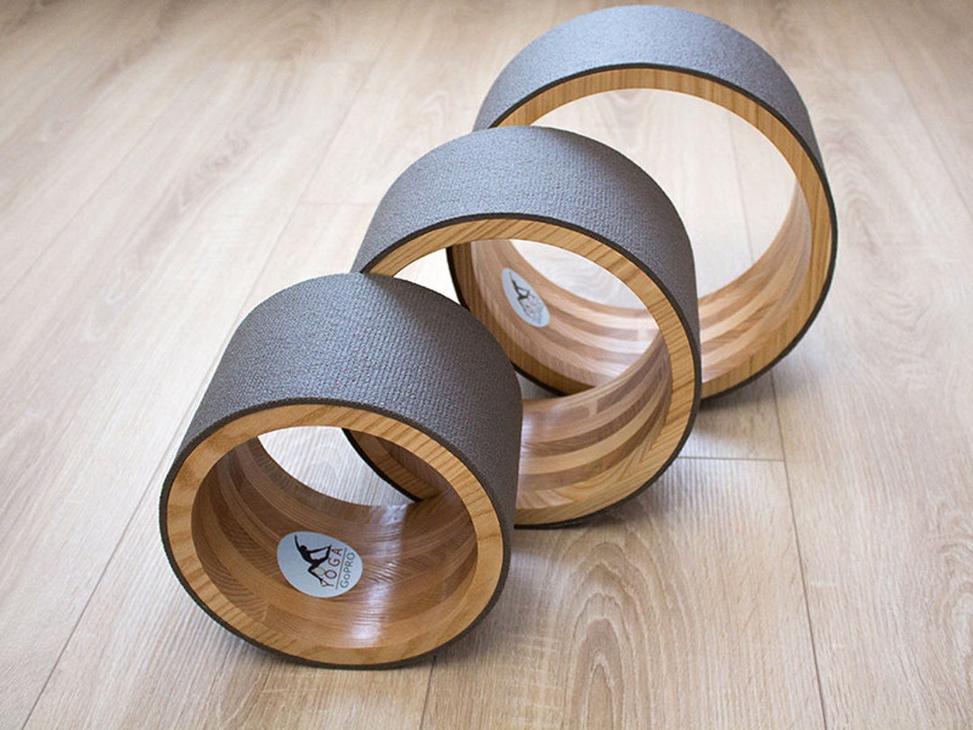 ECO Yoga Wheel Set 8", 10",12". Wooden Yoga Wheel. Wheel Covered With ...