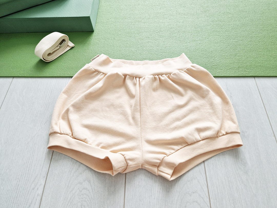 Beige Organic Cotton Iyengar Yoga Shorts for Women's and Men's Pune ...