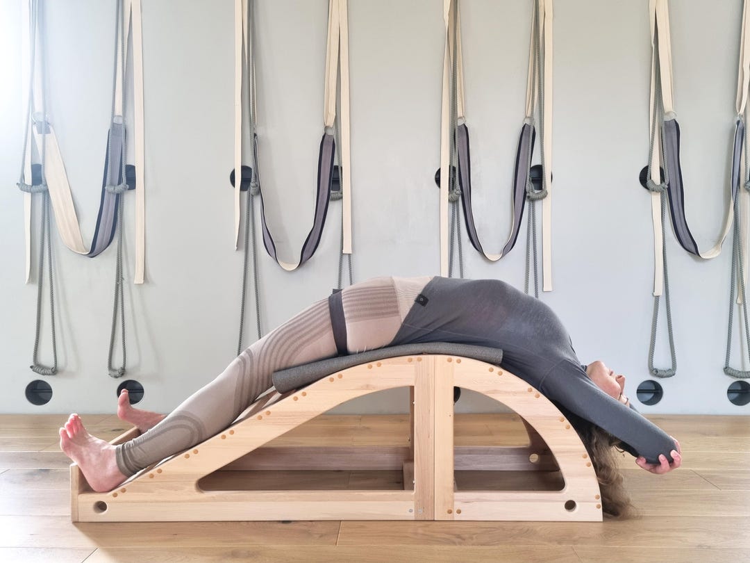 Iyengar Yoga Back Bending Bench. Wooden Yoga Bench. Viparita Dandasana ...