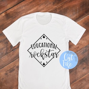 Educational Rockstar SVG, Back to School Teacher Digital Cut File - Etsy