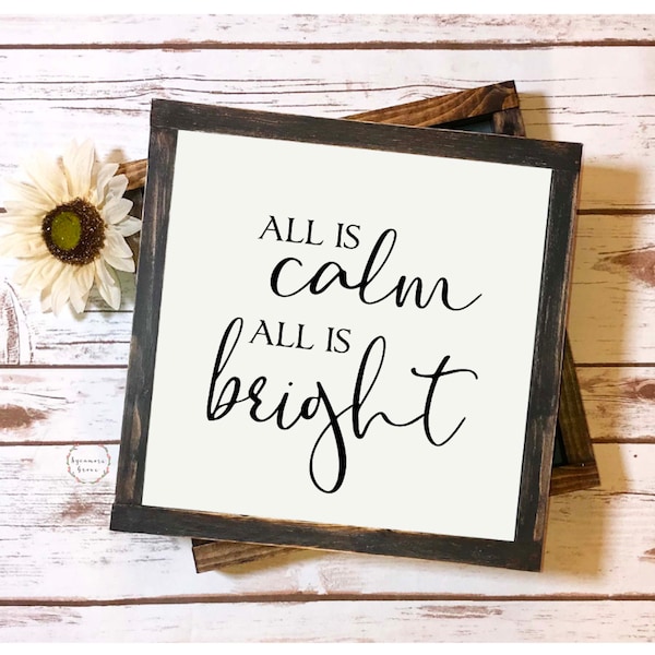 All is Calm All is Bright Sign - Etsy
