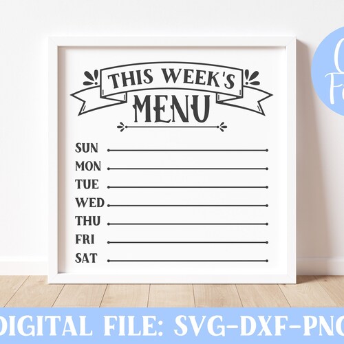 This Week's Menu Svg Weekly Menu Svg Meal Planning Svg - Etsy