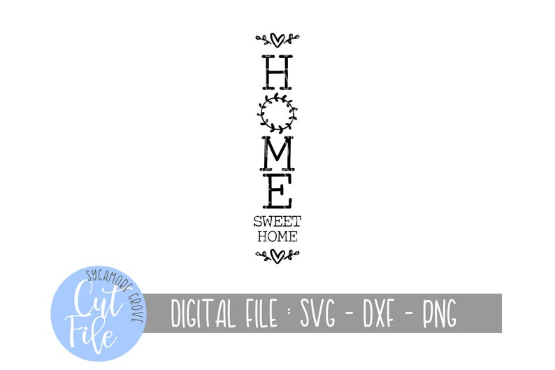 Home Sweet Home Wreath Svg Tall Vertical Welcome Svg Front - Etsy
