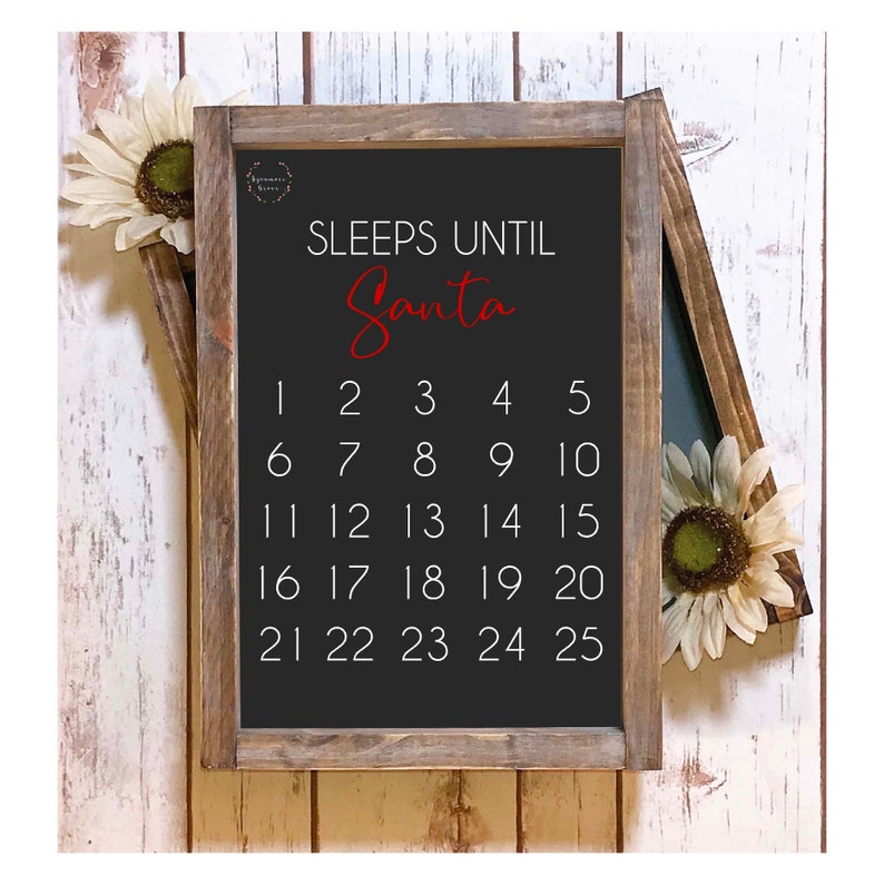 Sleeps Until Santa Svg Christmas Countdown Digital Cut File Etsy