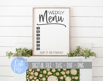 Weekly Menu Svg | Etsy