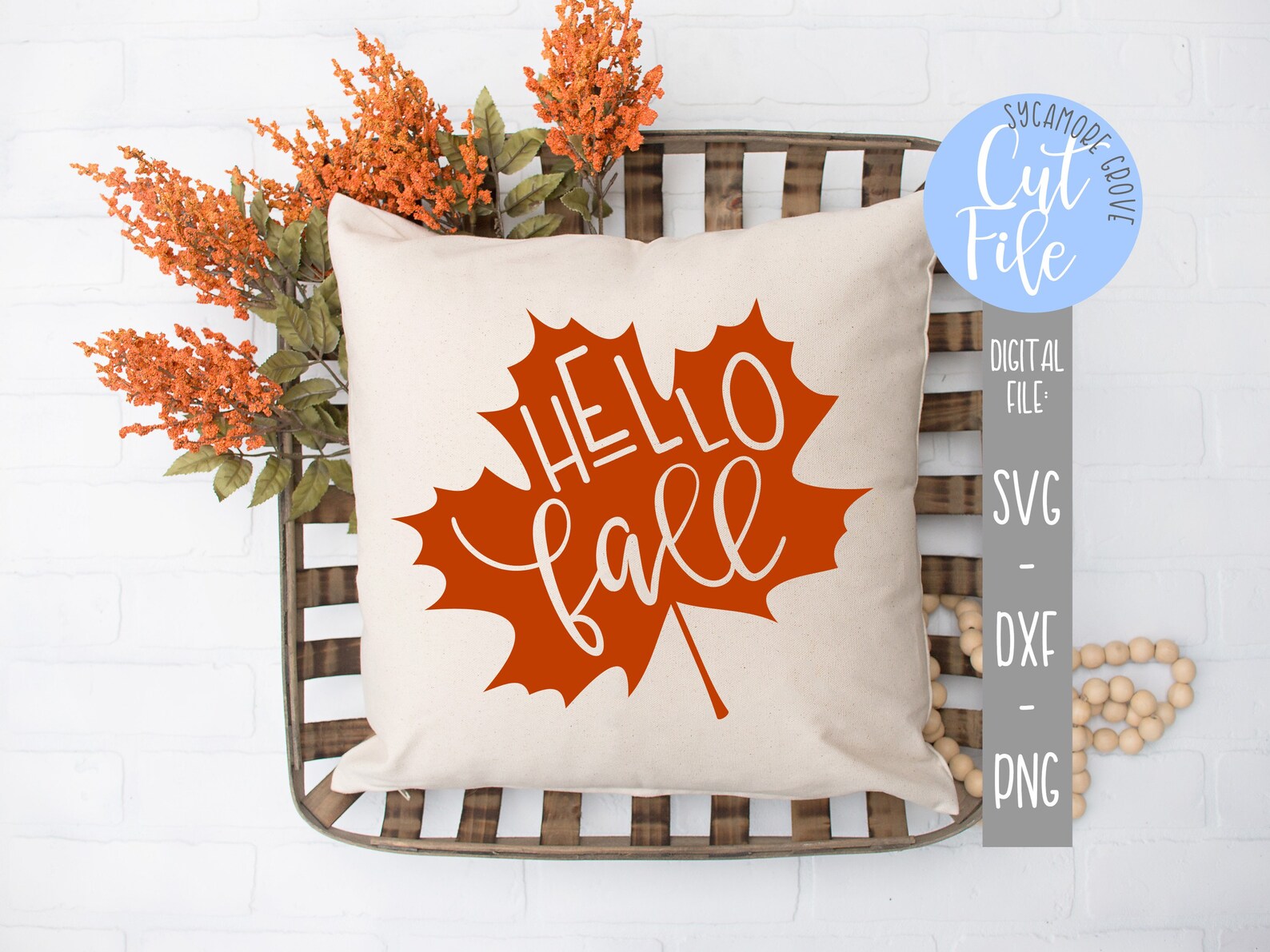 Hello Fall Leaf Svg Fall Autumn Decor Svg Modern Farmhouse - Etsy