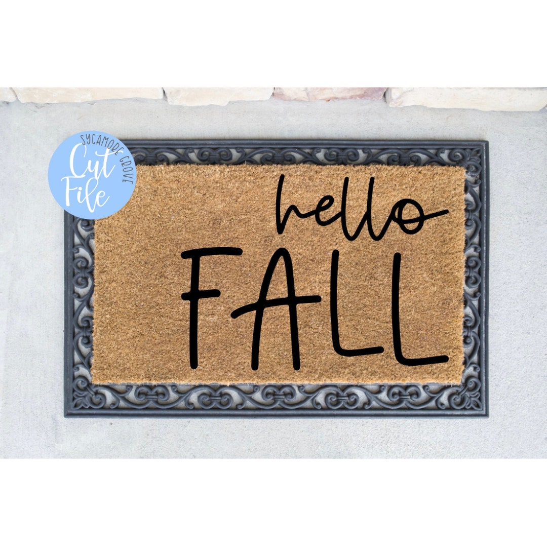 Hello Fall Doormat Svg Silhouette Cricut DIGITAL CUT FILE - Etsy