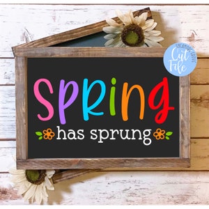 Spring Has Sprung SVG, Spring Flower Sign Stencil, Digital Cut File - Etsy