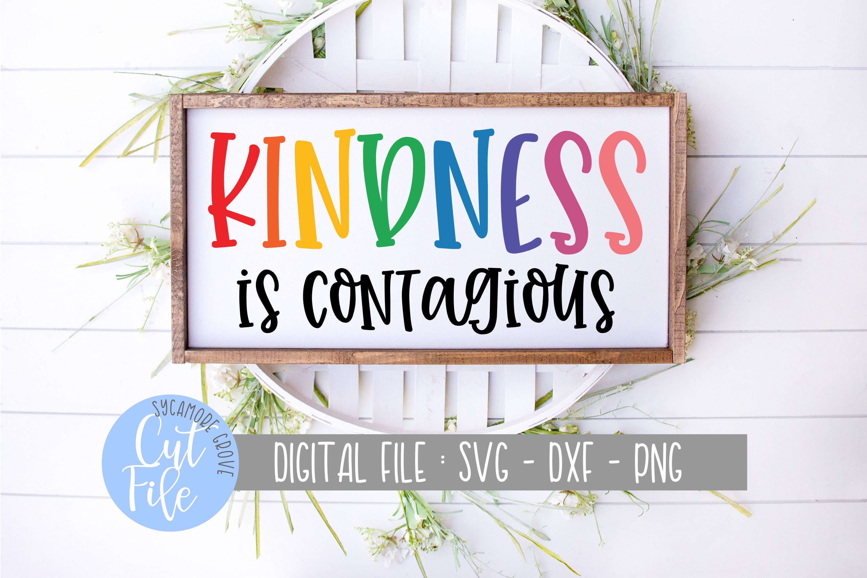 Kindness Is Contagious svg Be Kind svg Playroom Art svg | Etsy