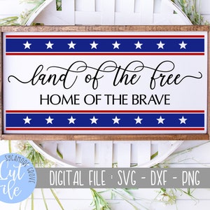 Land of the Free Home of the Brave Svg Fourth of July Svg - Etsy
