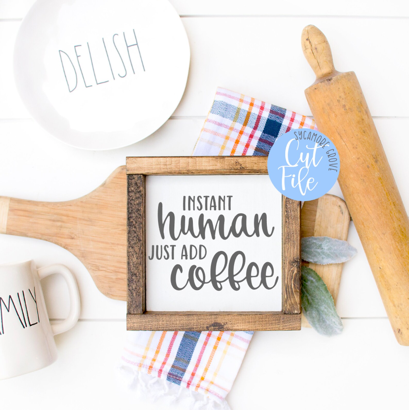 Instant Human Just Add Coffee Svg Funny Coffee Mug - Etsy