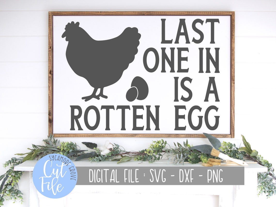 Last One in is A Rotten Egg Svg Chicken Coop Sign Svg Funny - Etsy