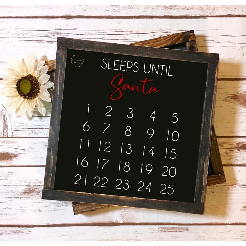 Sleeps Until Santa Svg Christmas Countdown Digital Cut File Etsy