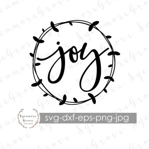 Joy SVG, Christmas SVG, Joy Wreath Svg, Christmas Wreath Svg, Christmas ...