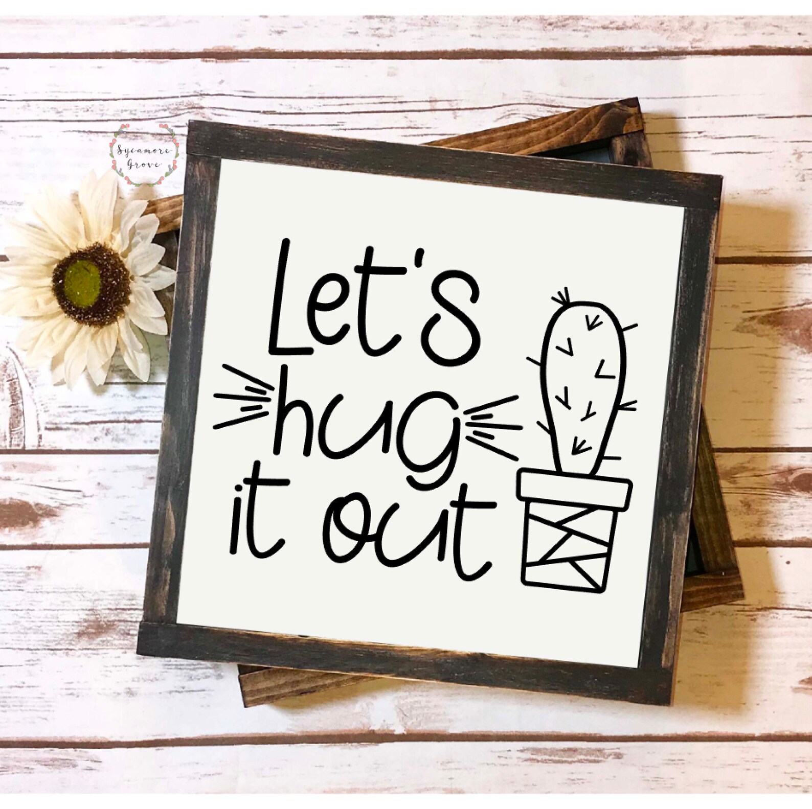 Let's Hug It Out SVG Funny Cactus Valentine's Day | Etsy