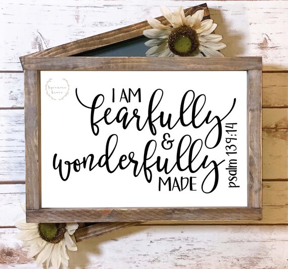 I am fearfully and wonderfully made SVG psalm 134:19 svg | Etsy