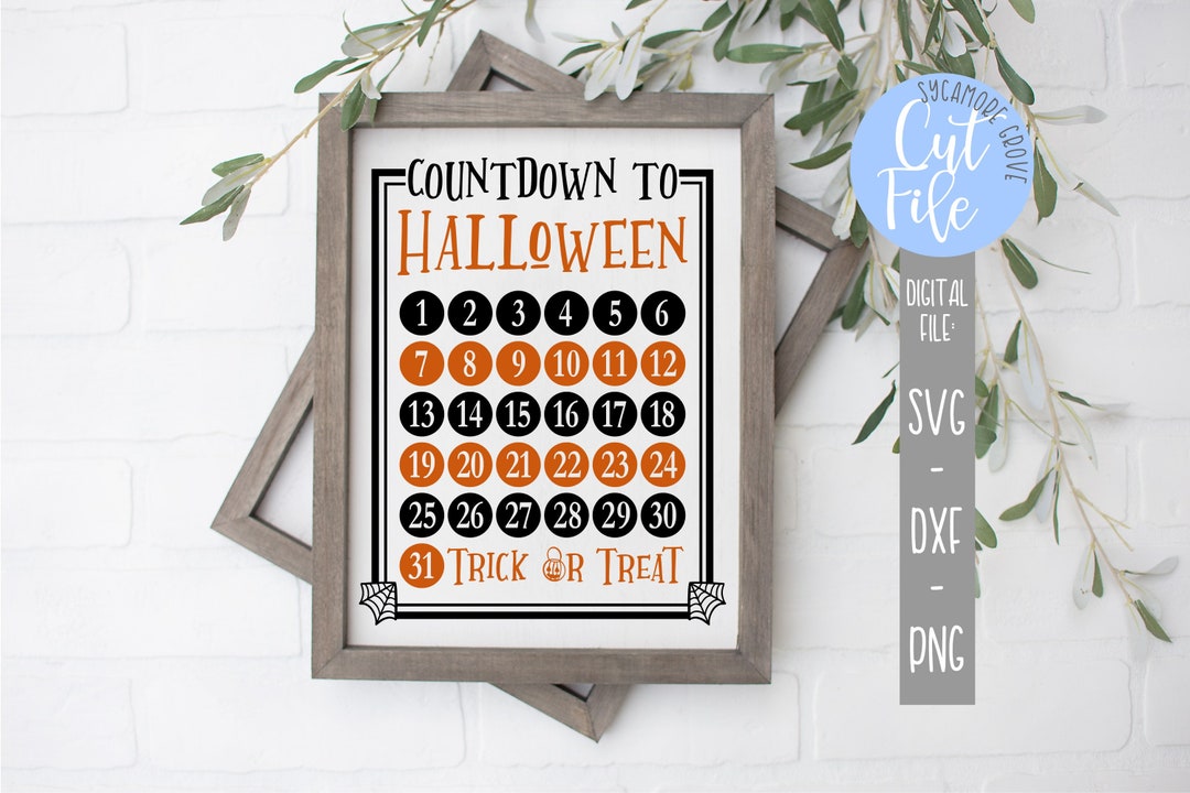 Compte à rebours pour Halloween svg, vacances dautomne svg, Octobre ...