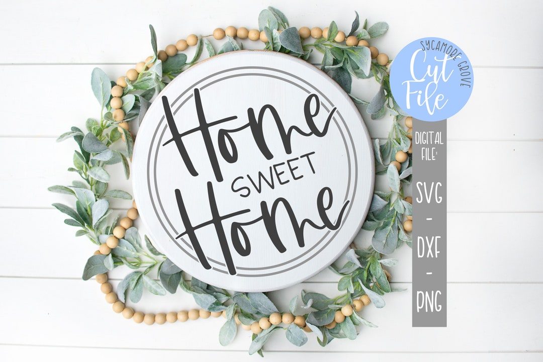 Round Home Sweet Home Svg Door Hanger Svg Welcome to Our - Etsy