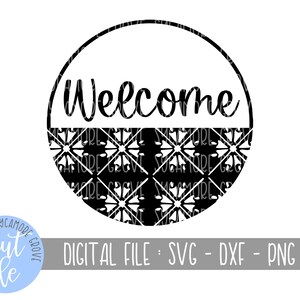 Welcome Svg, Round Door Hanger Svg, Front Porch Decor Svg, Entryway Svg ...