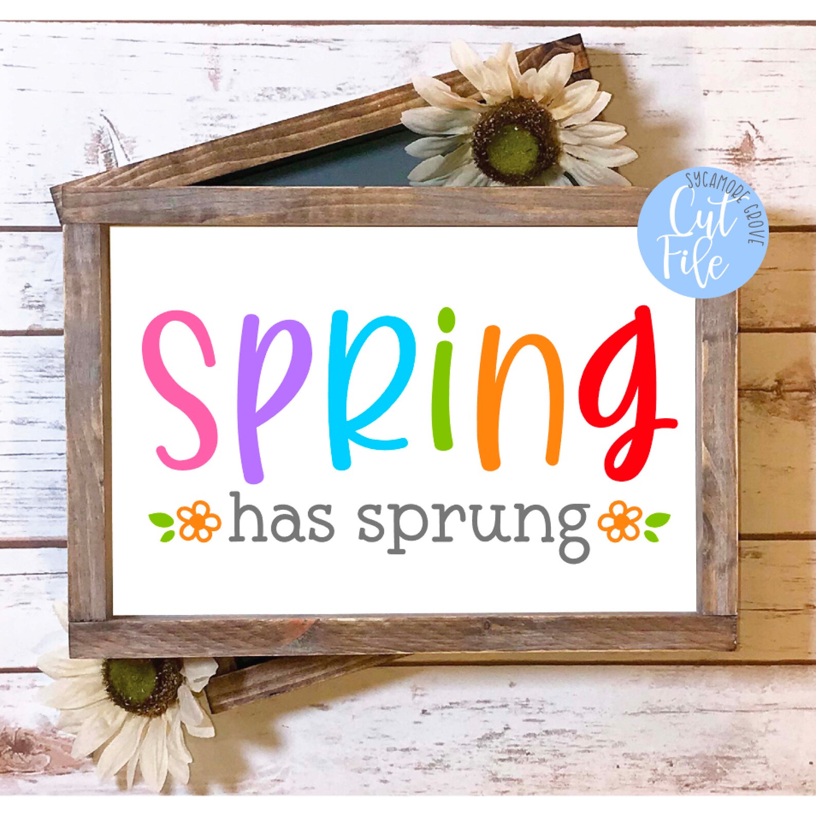 Spring Has Sprung SVG Spring Flower Sign Stencil Digital Cut - Etsy