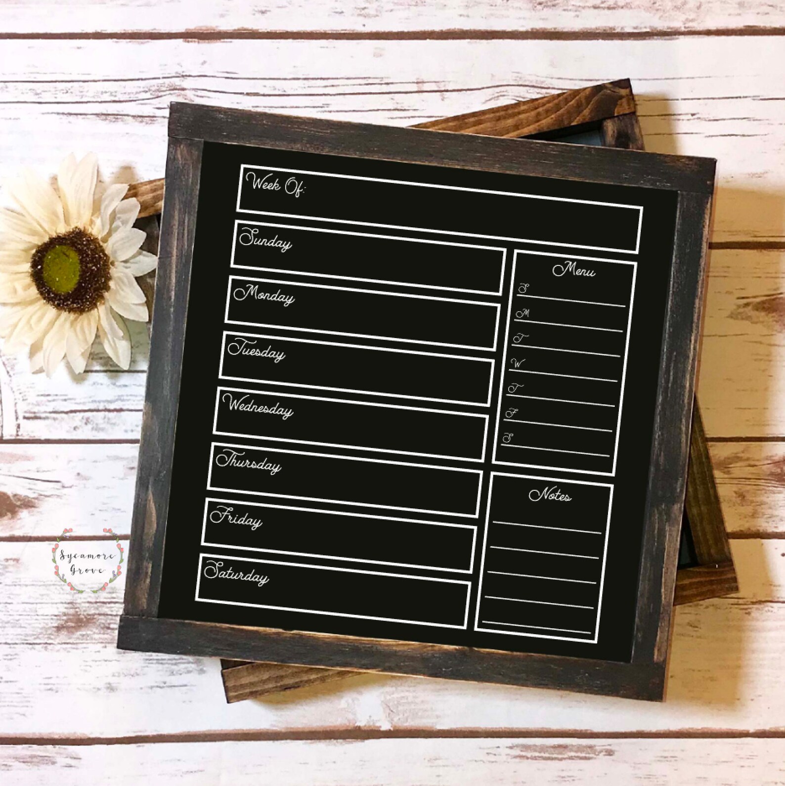 Weekly Calendar and Menu Planner SVG, to Do List, Chalkboard Style ...