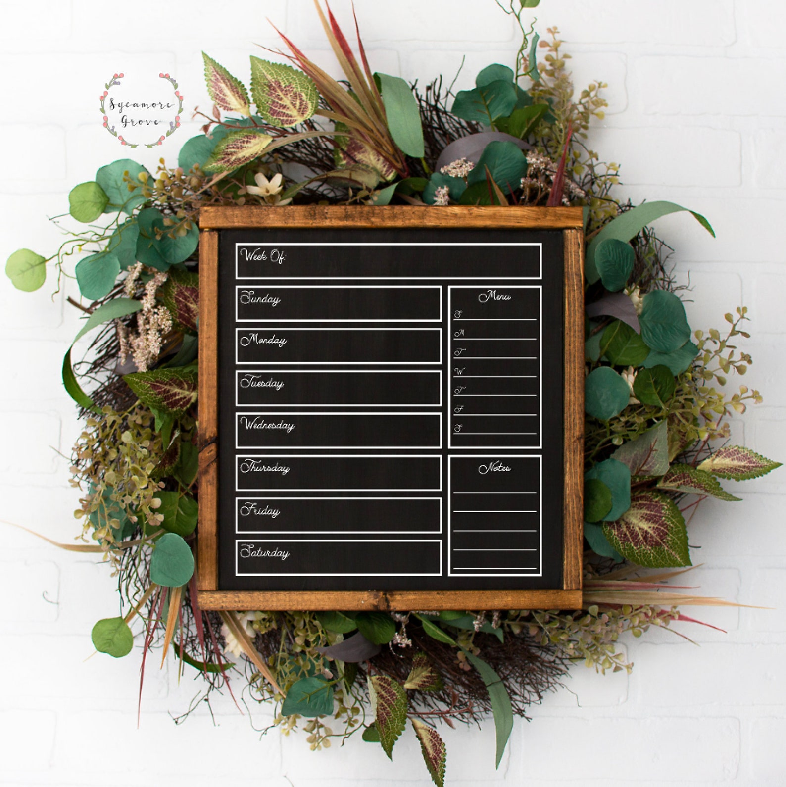 Weekly Calendar and Menu Planner SVG, to Do List, Chalkboard Style ...