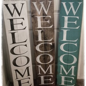 Rustic Wood WELCOME Sign for Porch Rustic Welcome Sign Farmhouse ...