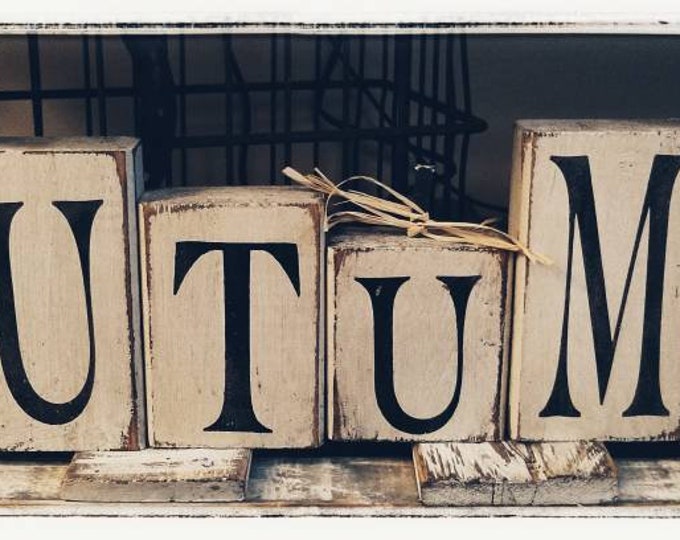 Rustic Fall Autumn Block Set | FALL| Rustic Welcome Sign | Farmhouse ...