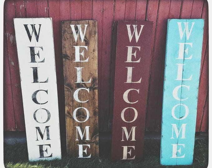 Rustic Wood WELCOME Sign for Porch | Rustic Welcome Sign | Farmhouse ...