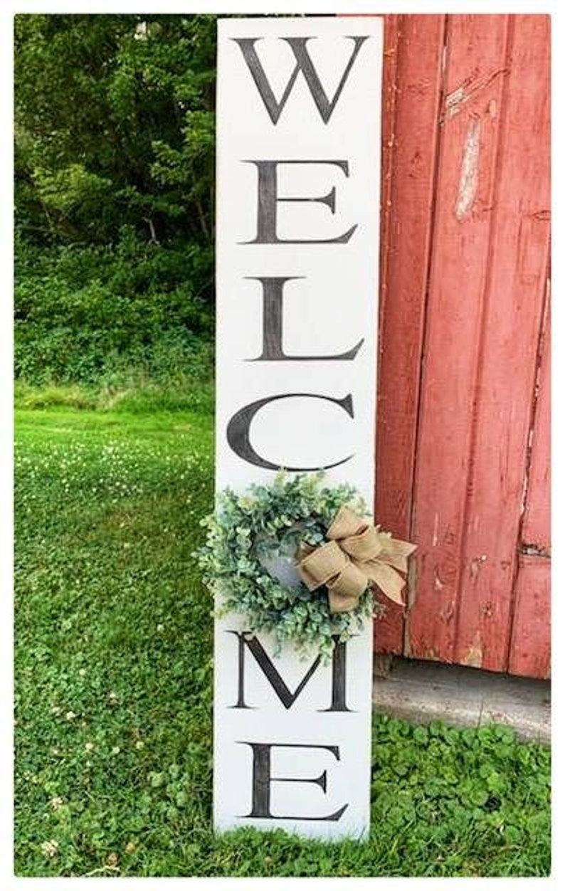 Wooden WELCOME Porch Sign Rustic Welcome Sign Farmhouse - Etsy