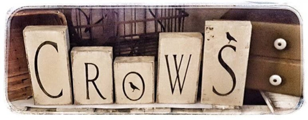 5 Pc. Wooden Crow Block Set|americana Decor|americana Block Set ...