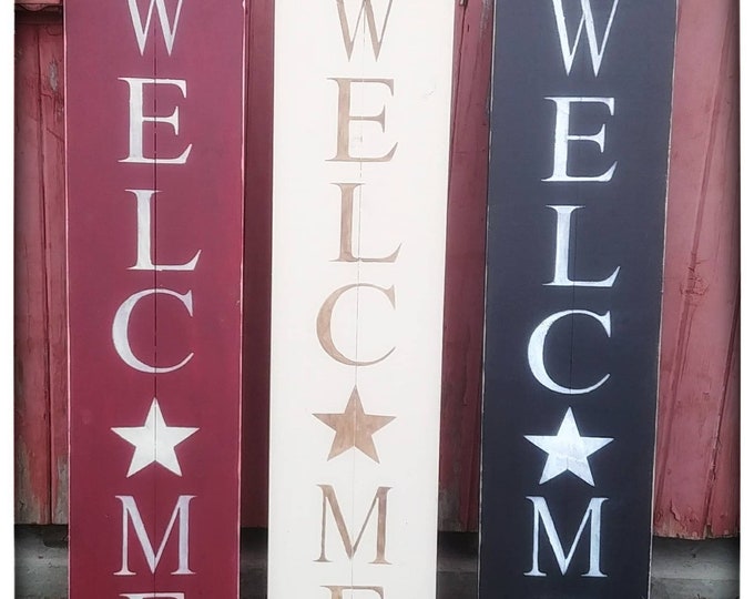 Rustic Wood WELCOME Sign for Porch Rustic Welcome Sign Farmhouse ...