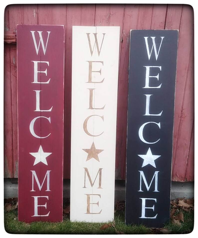 Rustic Wood WELCOME Sign for Porch Rustic Welcome Sign | Etsy