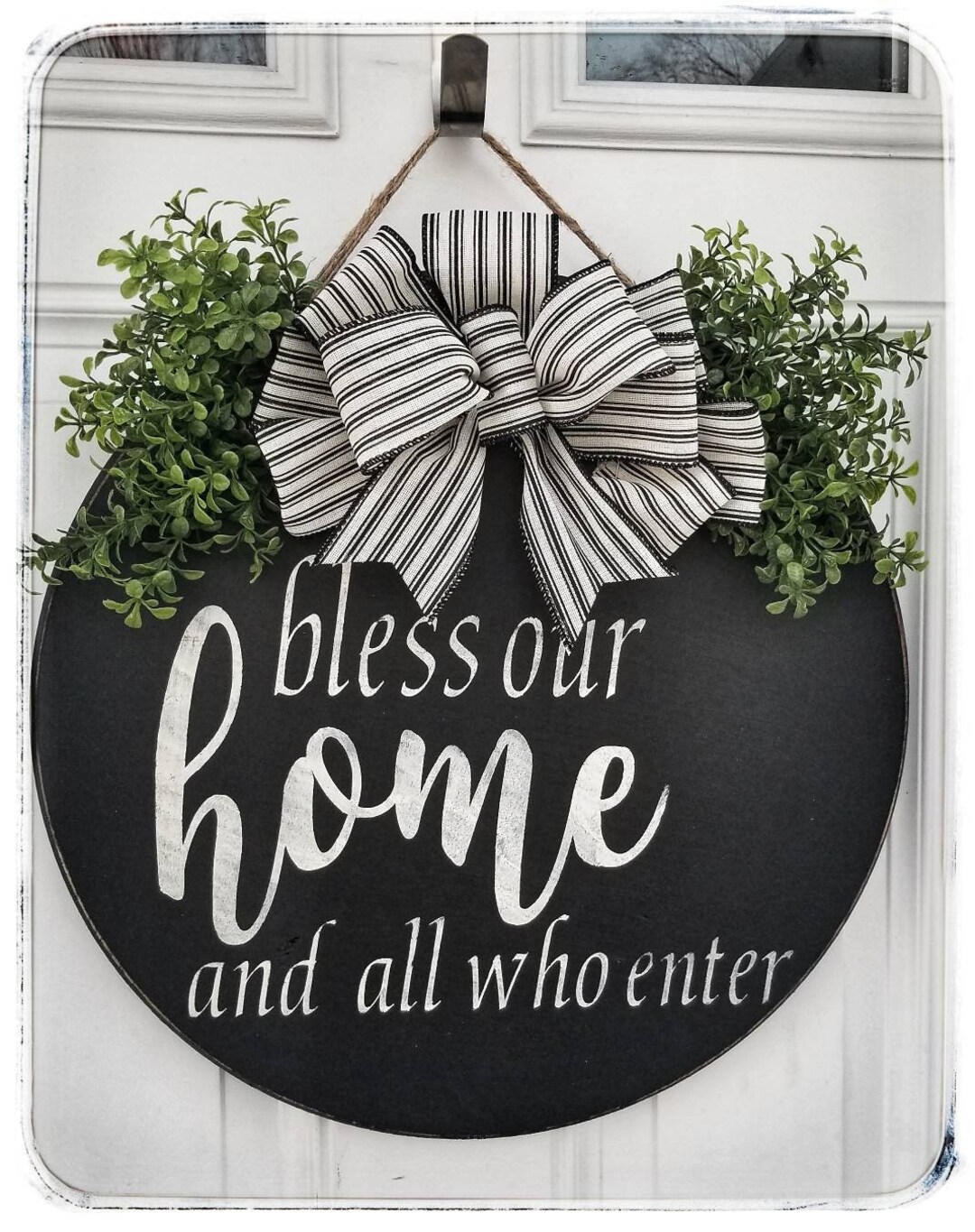 Wooden Farmhouse Inspired Door Hanger Rustic Welcome Sign Farmhouse ...