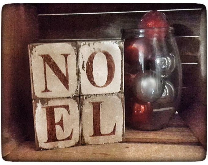 Noel Primitive Word Block Set | Home Decór | Christmas Decor| X-mas ...