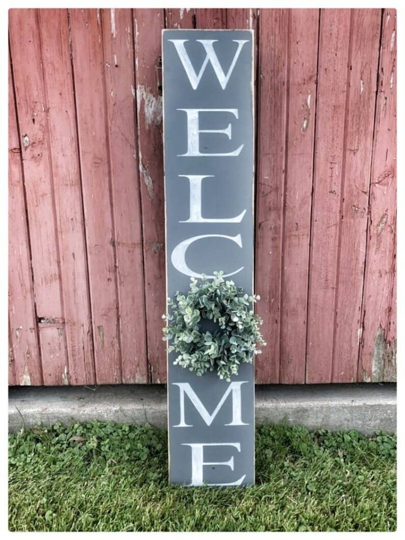 Wooden WELCOME Porch Sign Rustic Welcome Sign Farmhouse | Etsy