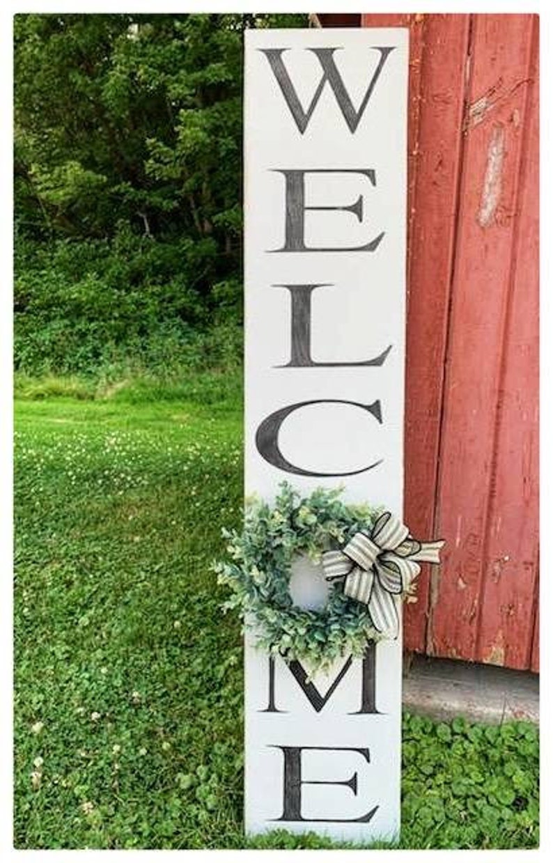 Wooden WELCOME Porch Sign Rustic Welcome Sign Farmhouse - Etsy