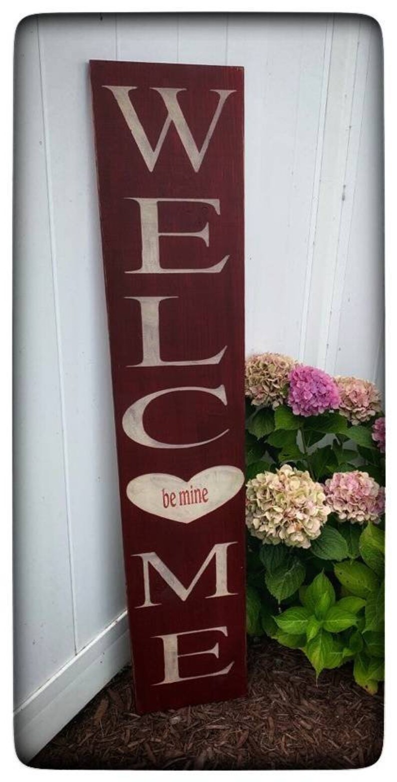 Rustic Wood WELCOME Sign for Porch Reversible Welcome Sign - Etsy